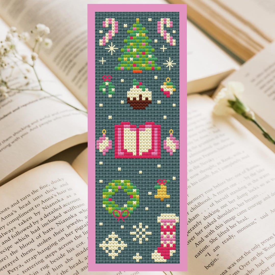 Christmas Bookmark Cross Stitch Pattern: Beginner Festive Design ...