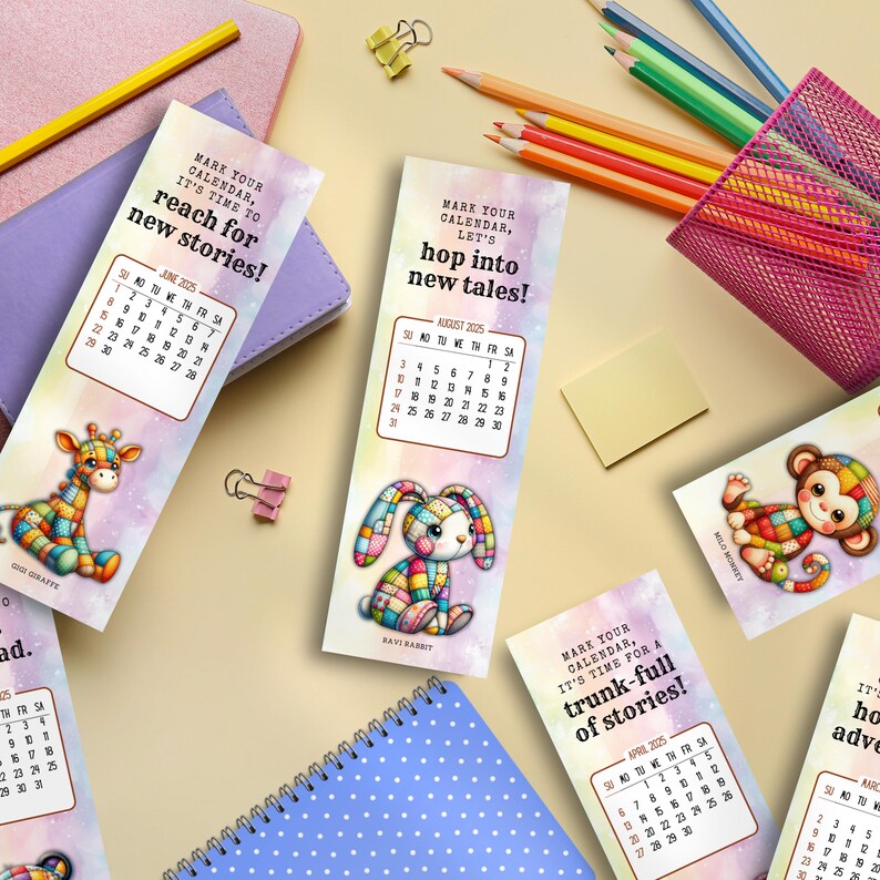 12 Patchwork Animals Printable Bookmarks 12 Patchwork Animals Bookmarks ...