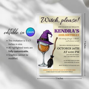 Editable Witch Please Birthday Invitation, Halloween Costume Party ...