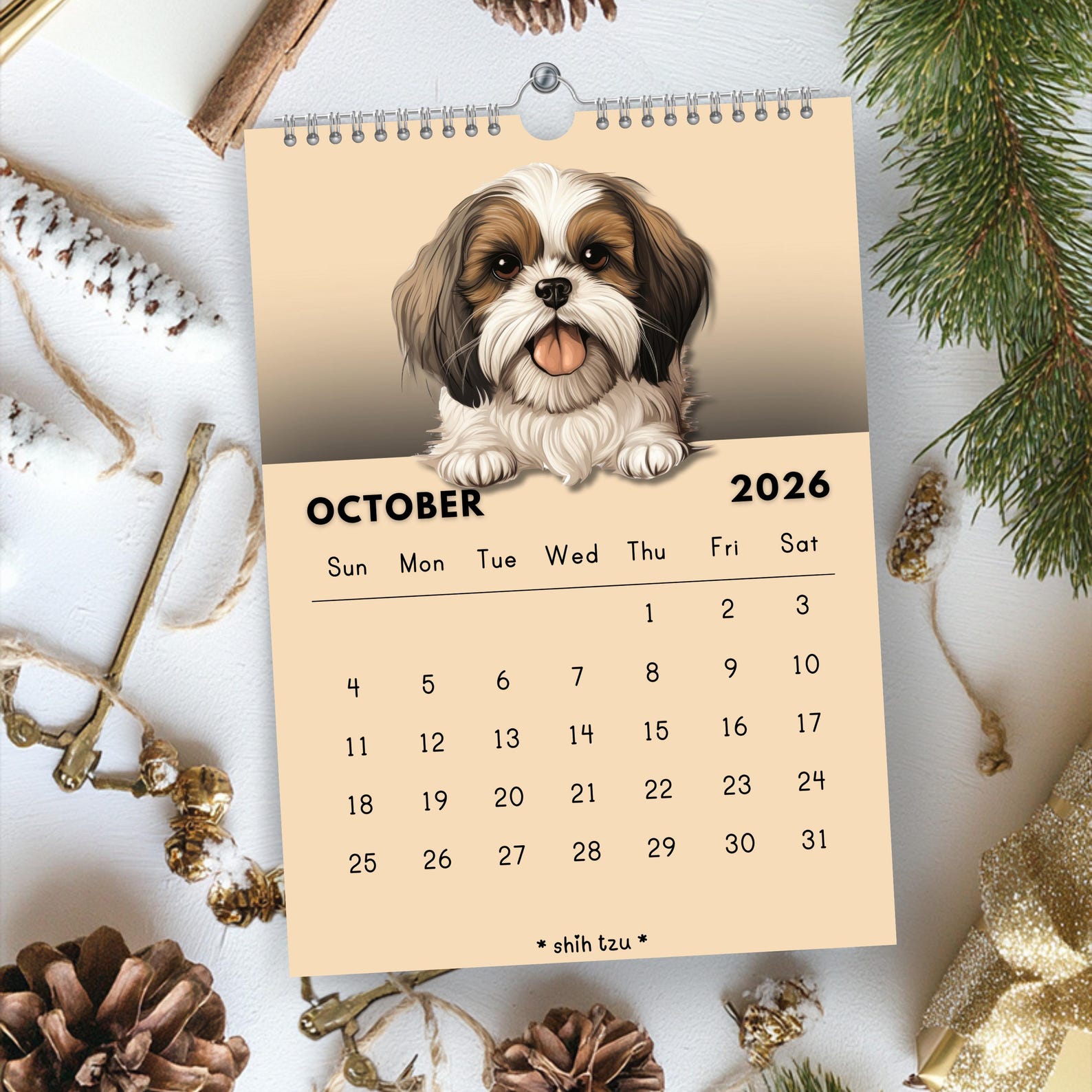 2026 Peeking Dogs Calendar, Illustrated Kids Calendar (printable) - Etsy