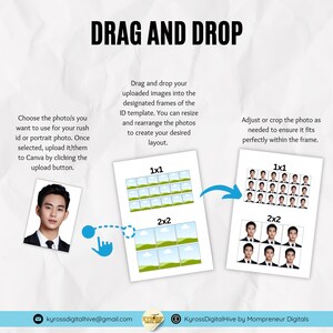 Customizable Rush ID and Portrait Photo Canva Frame Templates ...