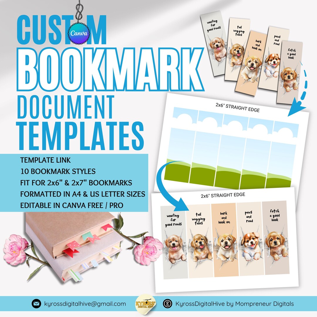 Customizable Bookmark Document Templates | Editable Bookmark Templates ...