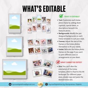 Customizable Instax Photo Frame Templates: Mini, Square, Wide (PDF) - Etsy