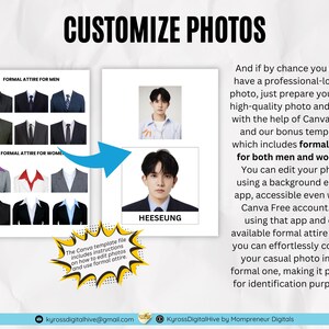 Customizable Rush ID and Portrait Photo Canva Frame Templates Editable ...