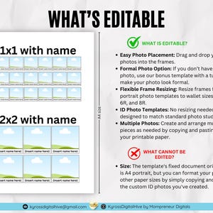 Customizable Rush ID and Portrait Photo Canva Frame Templates Editable ...