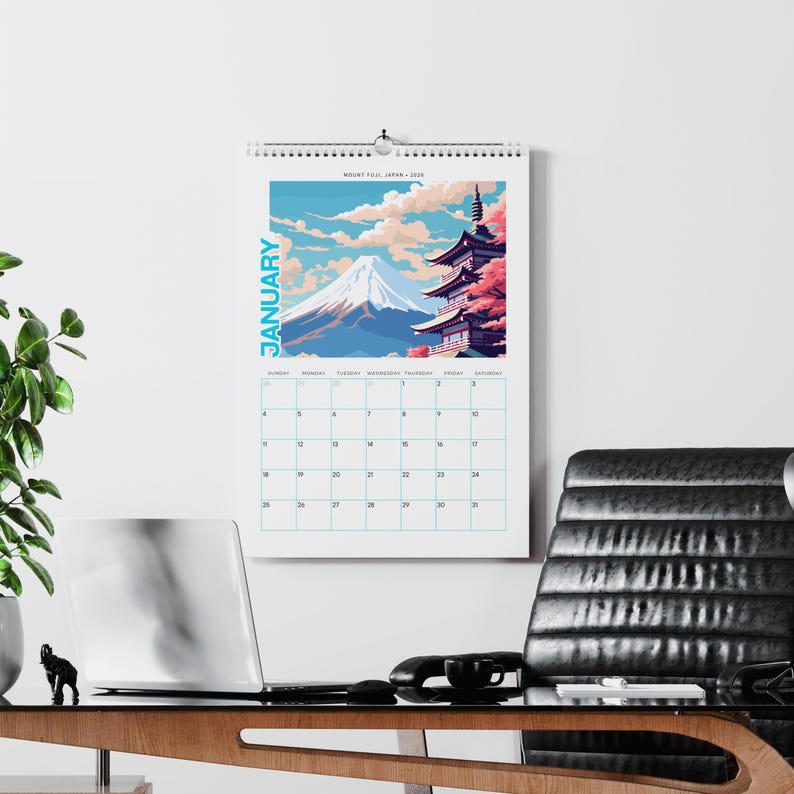 Calendrier de voyage 2026 imprimable, planificateur de destinations ...