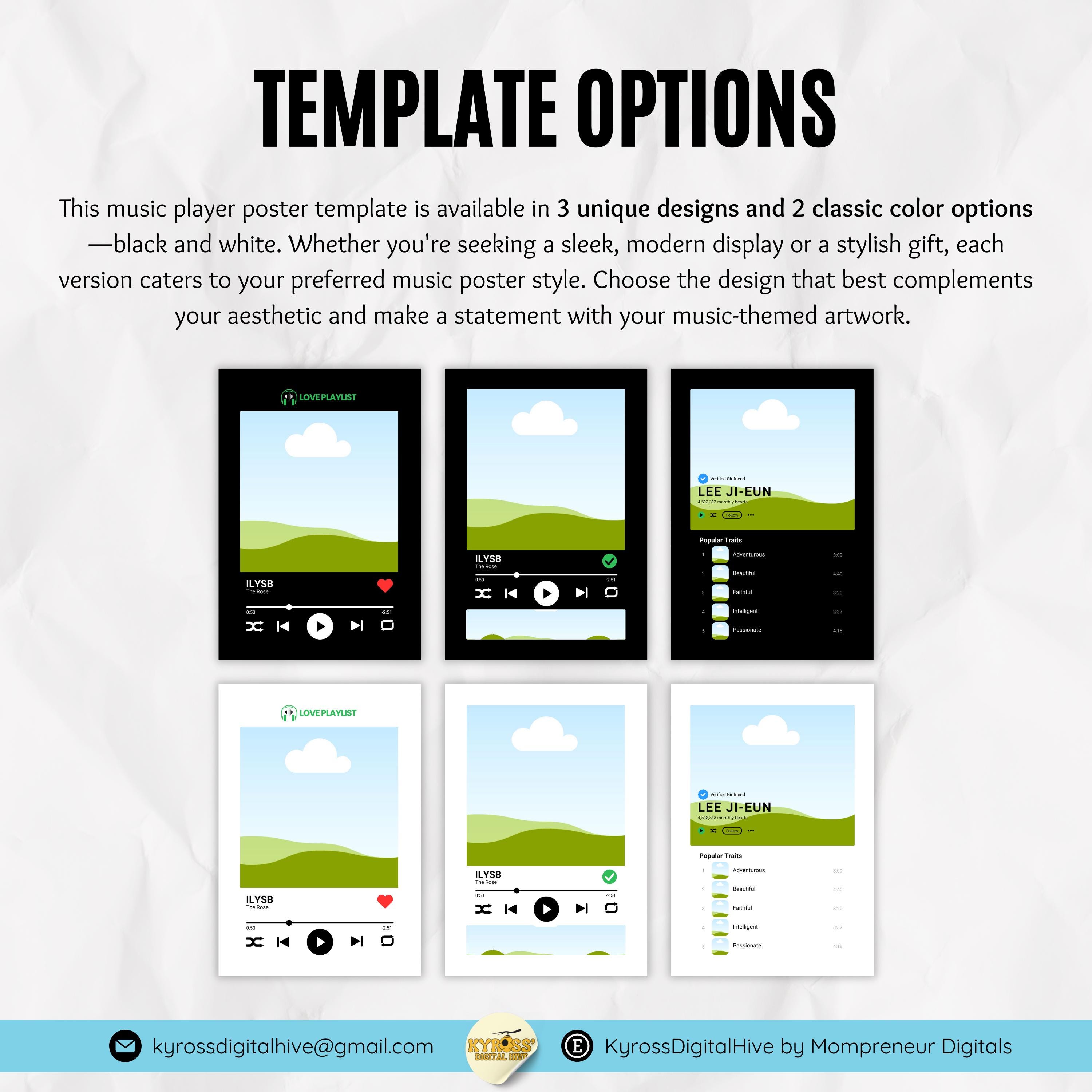 Customizable Music Player Canva Frame Templates With QR Code (digital ...