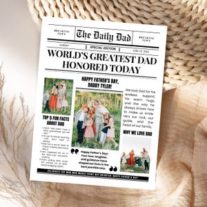 Customizable Father's Day Newspaper Canva Editable Template, Fathers ...