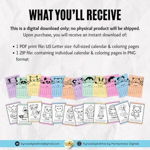 2025 Illustrated Animals Calendar Printable Cute 2025 Calendar 2025 ...