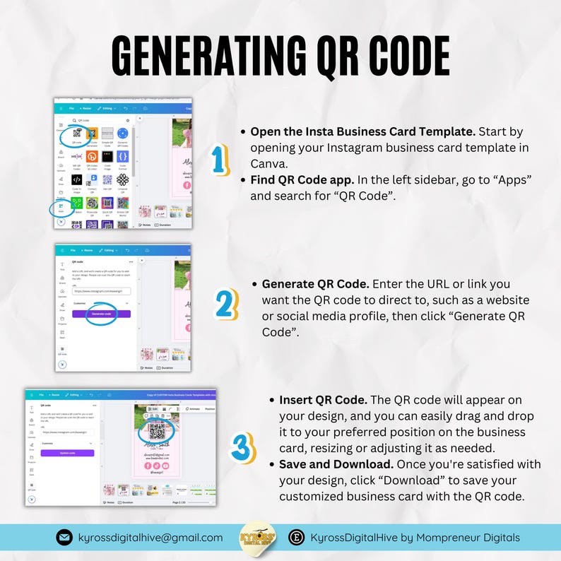 Customizable Instagram Business Card Template: DIY Canva Design (PDF ...