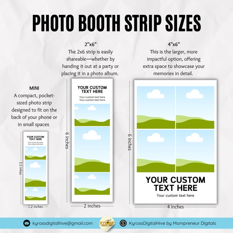 Customizable Photo Booth Strip Templates: Drag & Drop Canva (digital ...