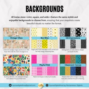 Customizable Instax Photo Frame Templates: Mini, Square, Wide (PDF) - Etsy