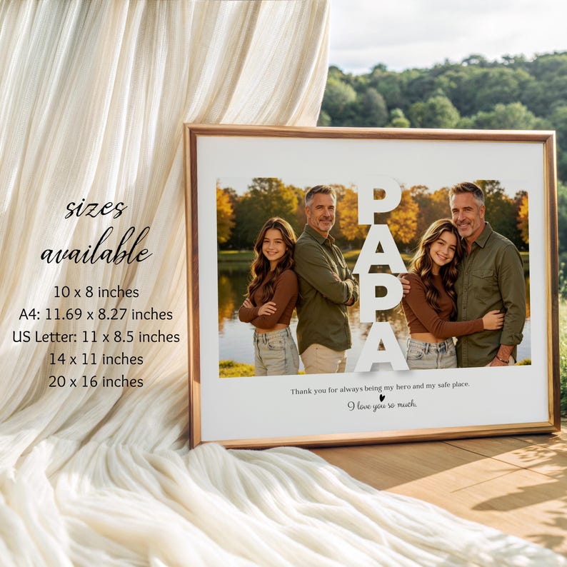Editable Papa Photo Collage Template, Custom Father's Day Gift - Etsy
