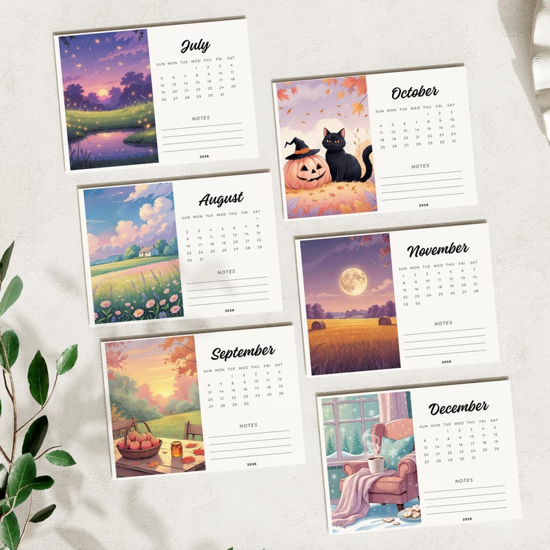 Printable 2026 Whimsical Pastel Calendar, Seasonal Monthly Planner - Etsy
