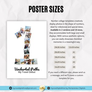 Customizable Number Collage Canva Frame Templates | Editable Number ...