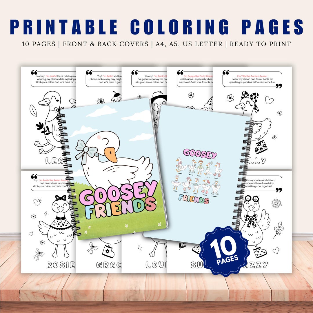 Printable Goose Coloring Pages, Cute Goose Art for Kids, Animal ...