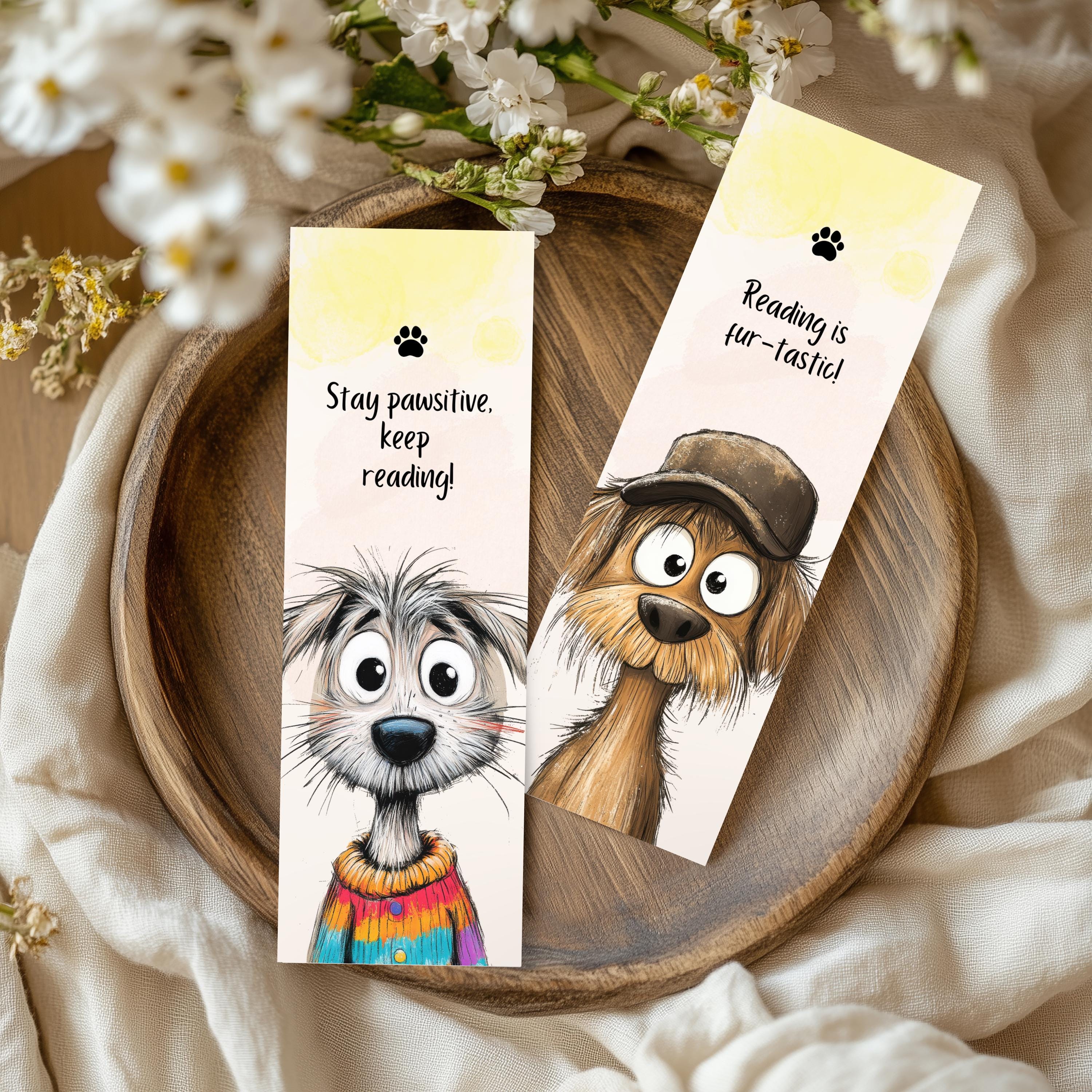 10 Furry Dog Printable Bookmarks, Dog Bookmarks, Printable Bookmarks ...