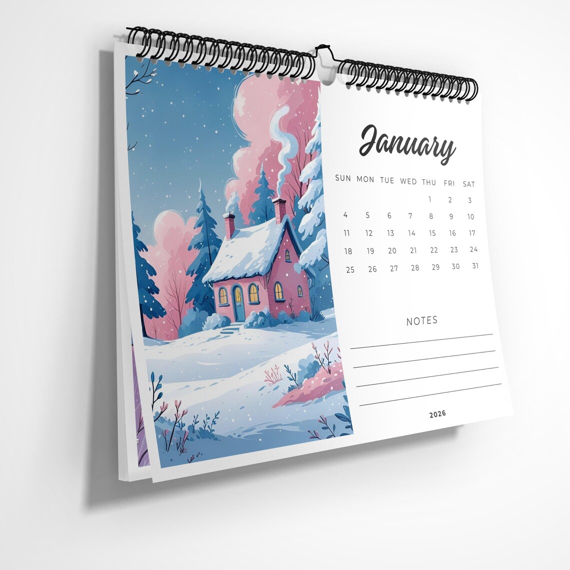 Printable 2026 Whimsical Pastel Calendar, Seasonal Monthly Planner - Etsy