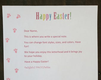 Easter Egg Letterhead | Instant Editable Download - Etsy