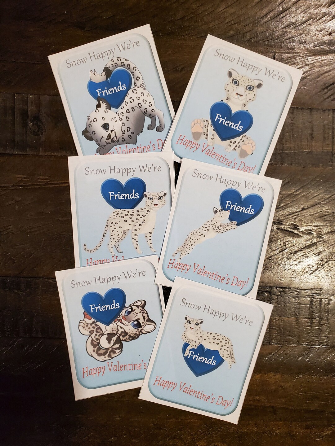 Snow Leopard Valentines | Instant Download for Print - Etsy