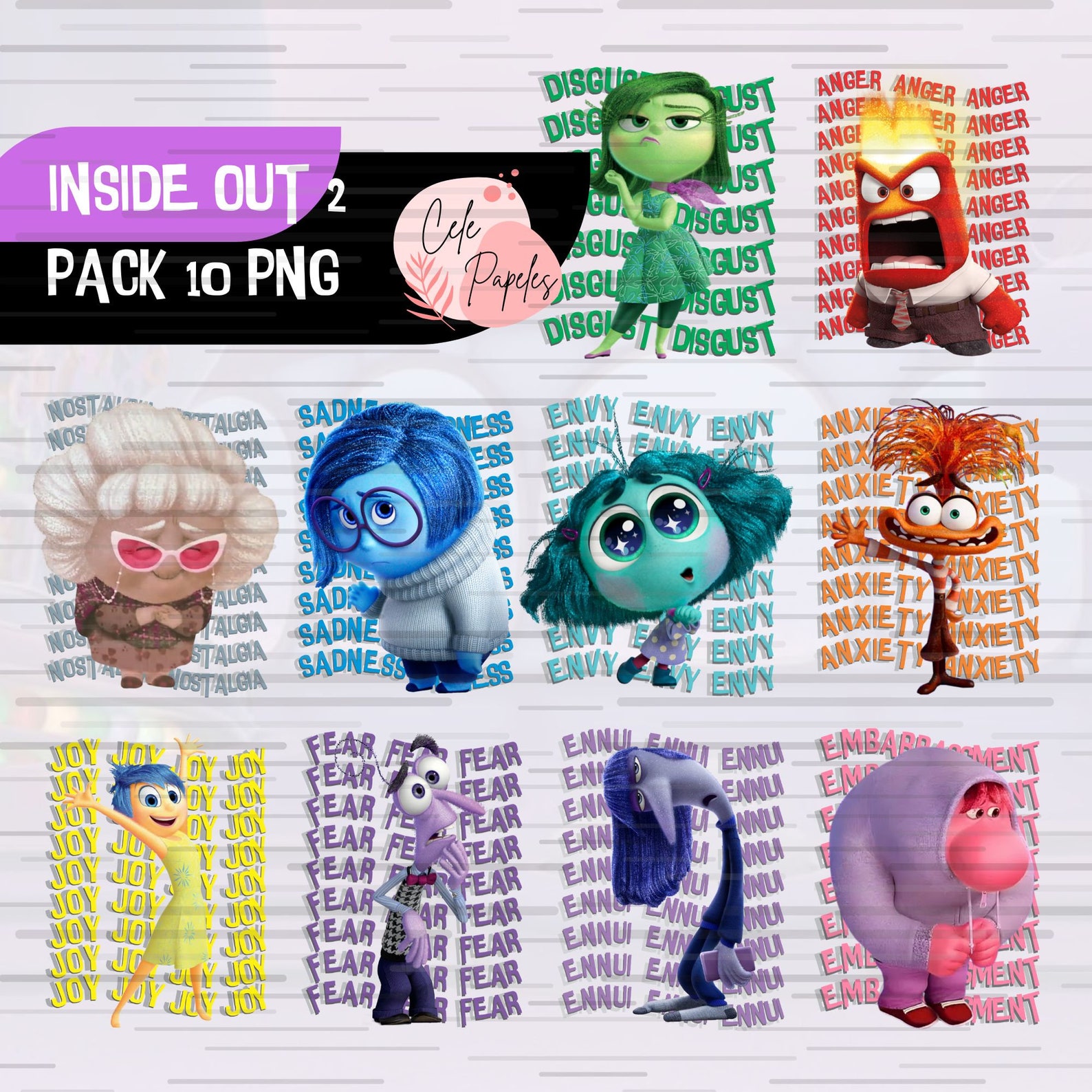 Inside Out PNG, Pack Intensely Cliparts, Upside Down Png, Digital Paper ...