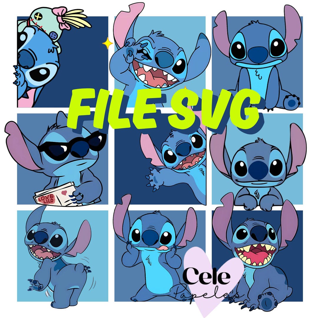 Stitch SVG File – Cute Alien Clipart for Shirts, Mugs, Cards & Crafts ...
