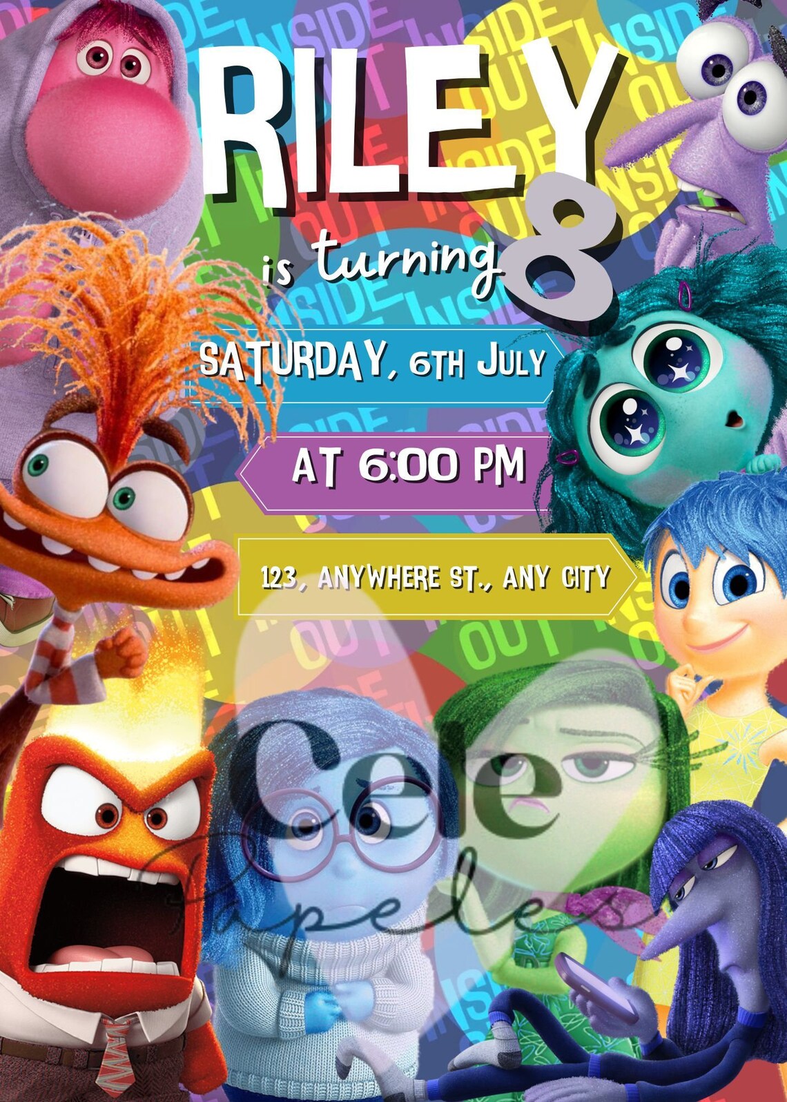 INSIDE OUT 2 Invitation Digital CANVA Editable Intensely - Etsy