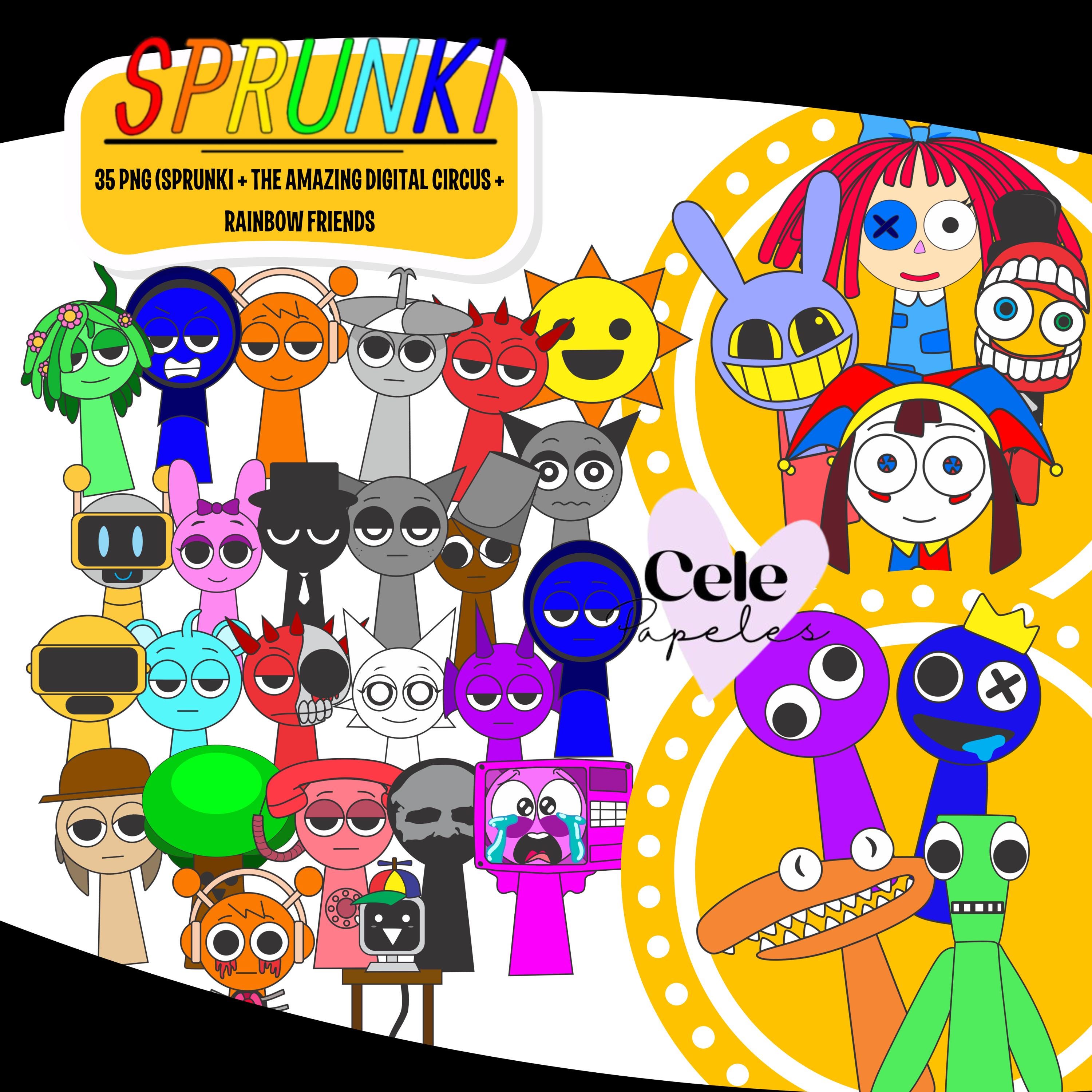 36 Sprunki Cliparts, Amazing Digital Circus, Rainbow Friends PNG - Etsy