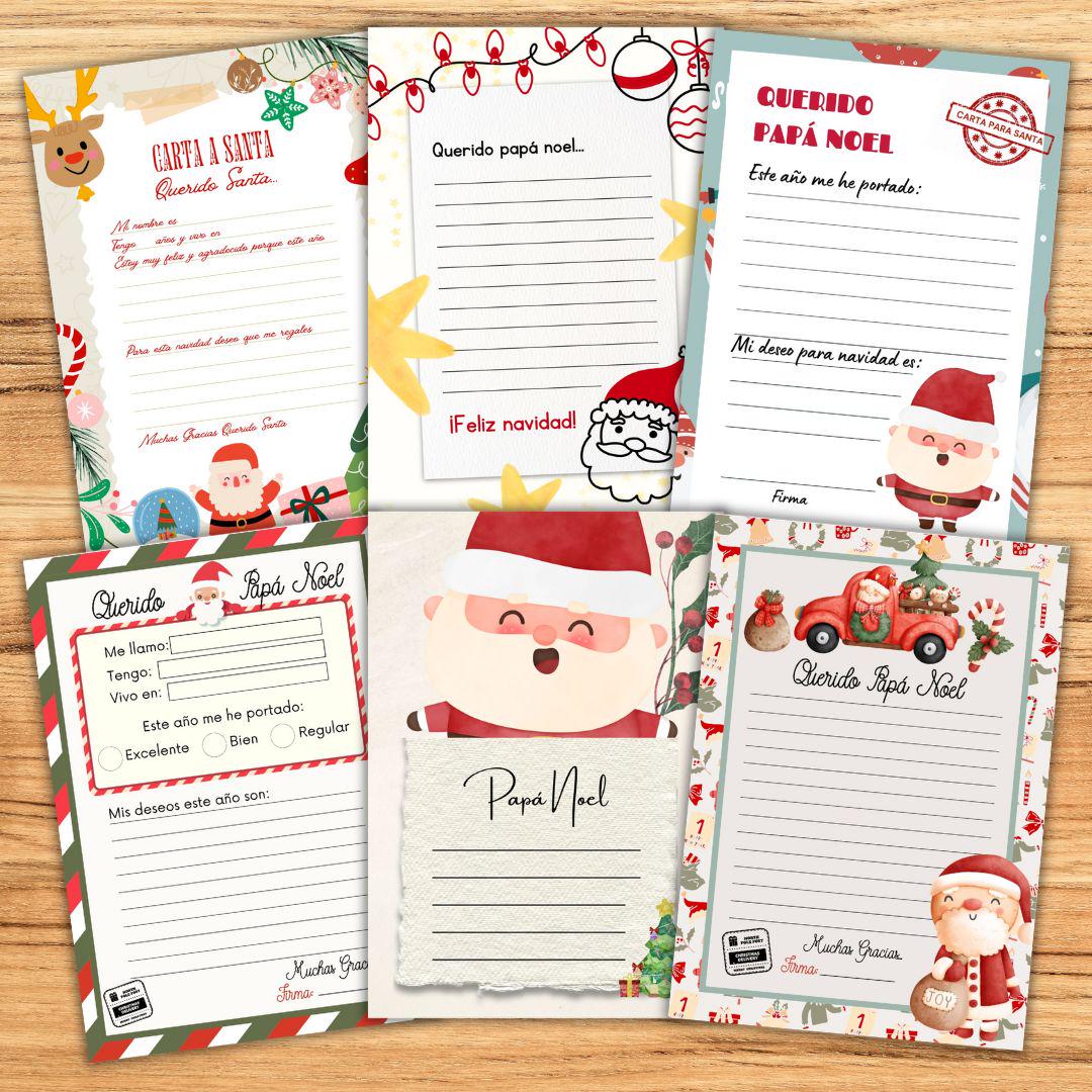 Kit Carta a Santa Claus Imprimible – 10 cartas y sobres + certificado ...