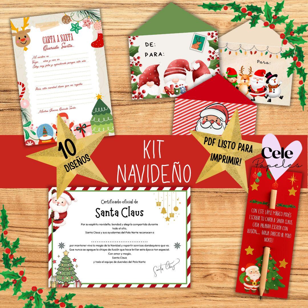 Printable Letter to Santa Kit – 10 Letters and Envelopes + Certificate ...