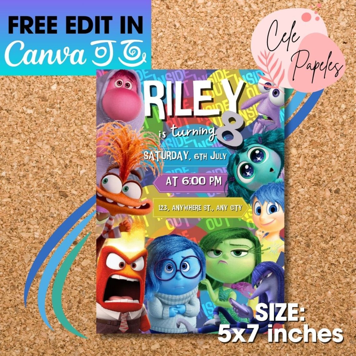 INSIDE OUT 2 Invitation Digital CANVA Editable Intensely - Etsy