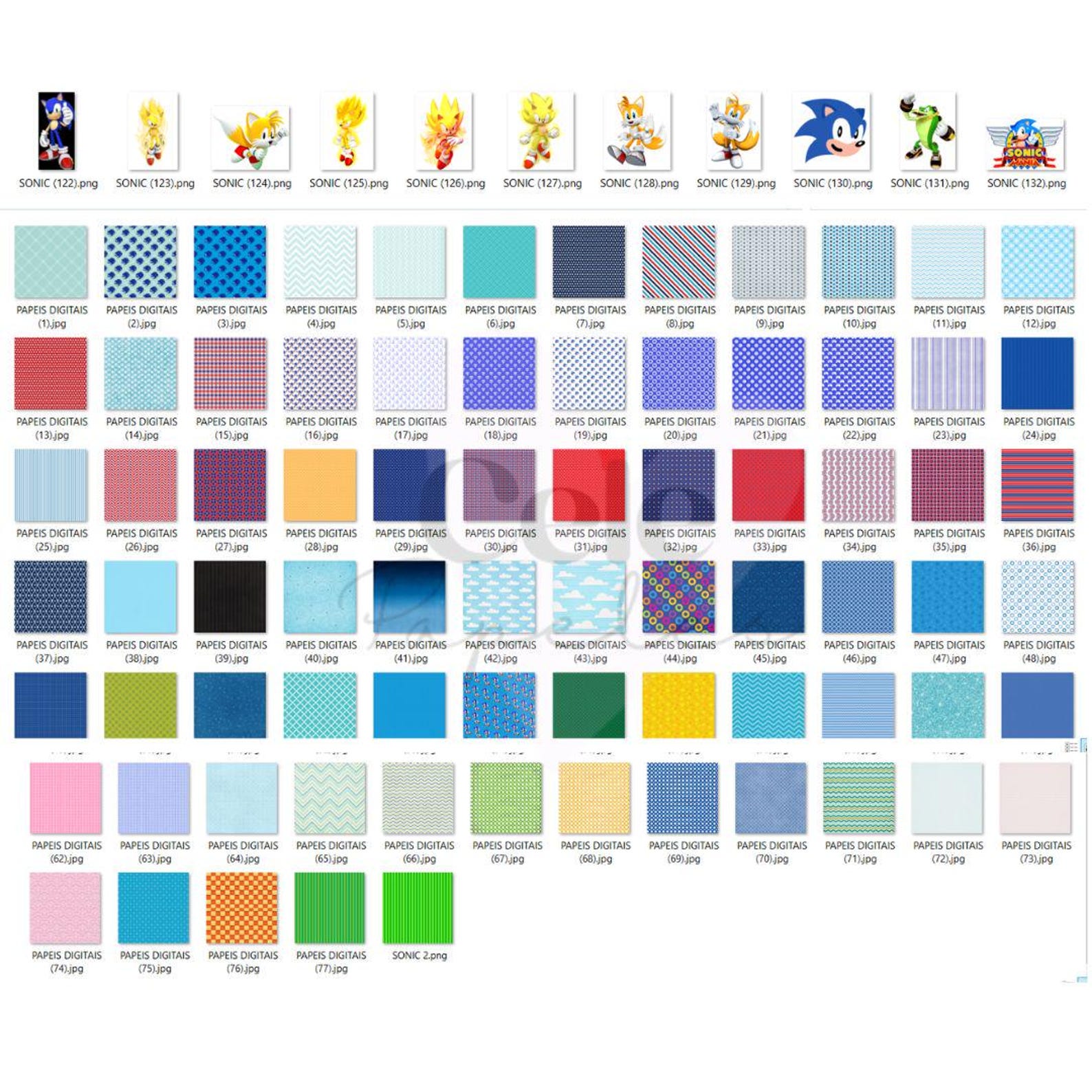 Sonic PNG, Sonic Sega Cliparts, Instant Download, Digital Paper Sonic ...