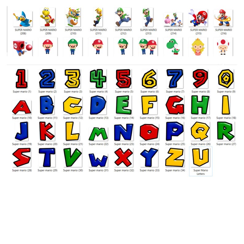 Supermario Kit Clipart and Papers, PNG, Transparent Background - Etsy