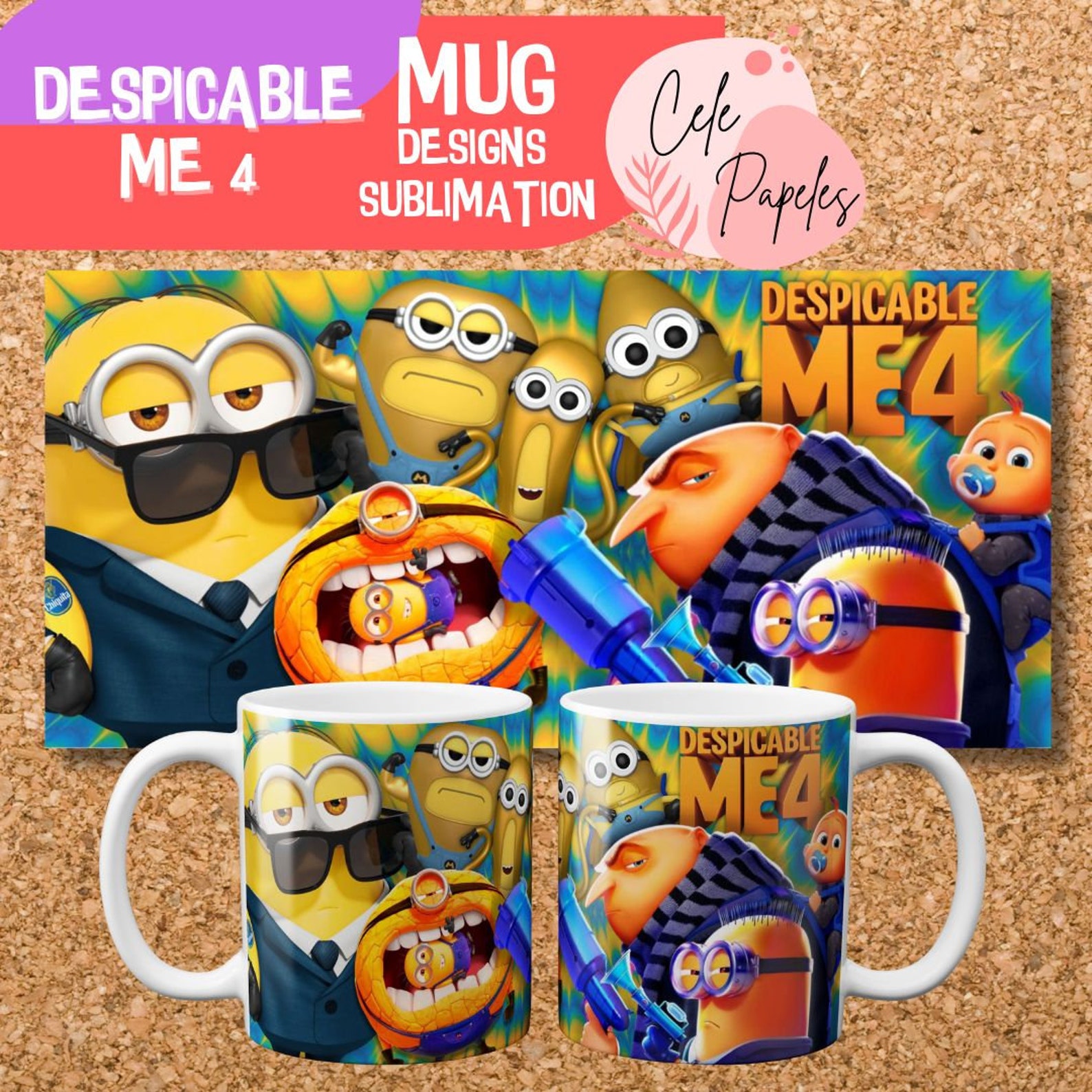 DESPICABLE ME 4 Design to Sublimate Mugs, Mug Template Minions - Etsy