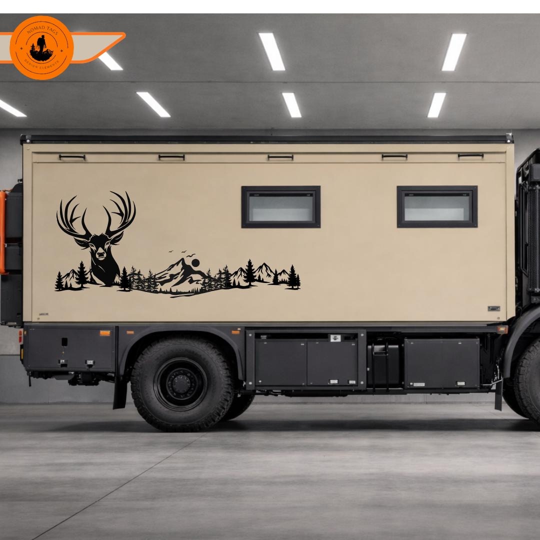 Hirsch Berge Van Sticker XXL – Overlanding Camping Decor for Campers ...