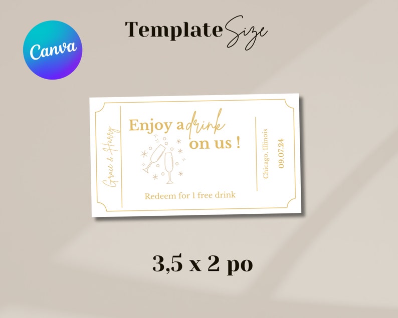 Drink Voucher,downloadable Ticket Template,voucher Card,ticket Voucher ...