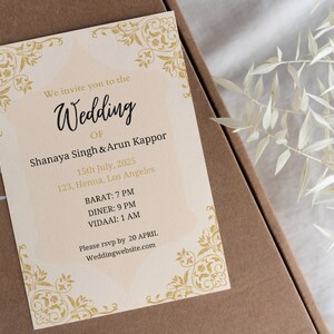 Hindu Wedding Invitation,hindu Wedding Invite,wedding Reception ...
