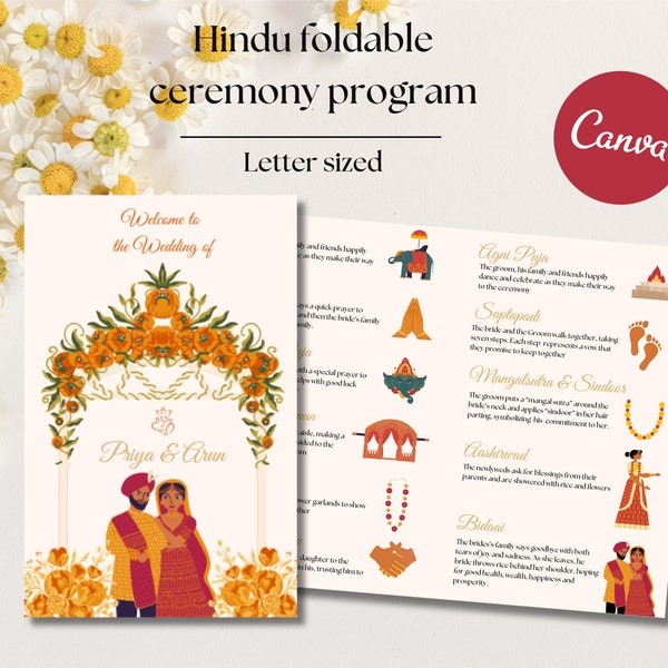 Hindu Wedding Program - Etsy