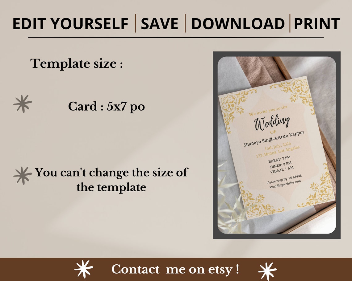 Hindu Wedding Invitation,hindu Wedding Invite,wedding Reception ...