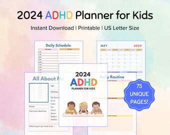 Organizational Skills, ADHD Printable Planner for Kids,adhd Planner ...
