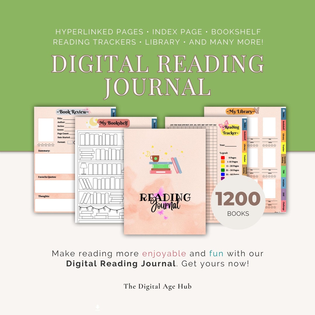 Digital Reading Journal Digital Book Tracker for Goodnotes Digital ...