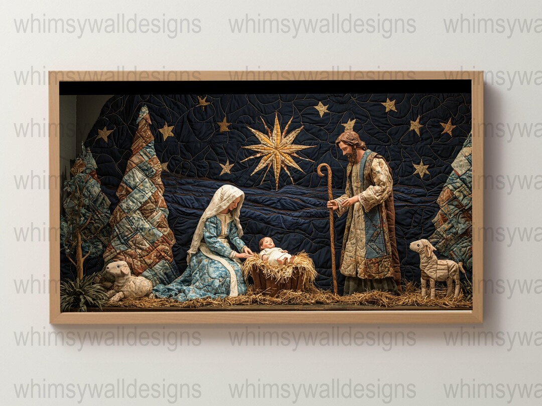 Christmas Nativity Scene Framed TV Art, Samsung Frame TV Art, Nativity ...