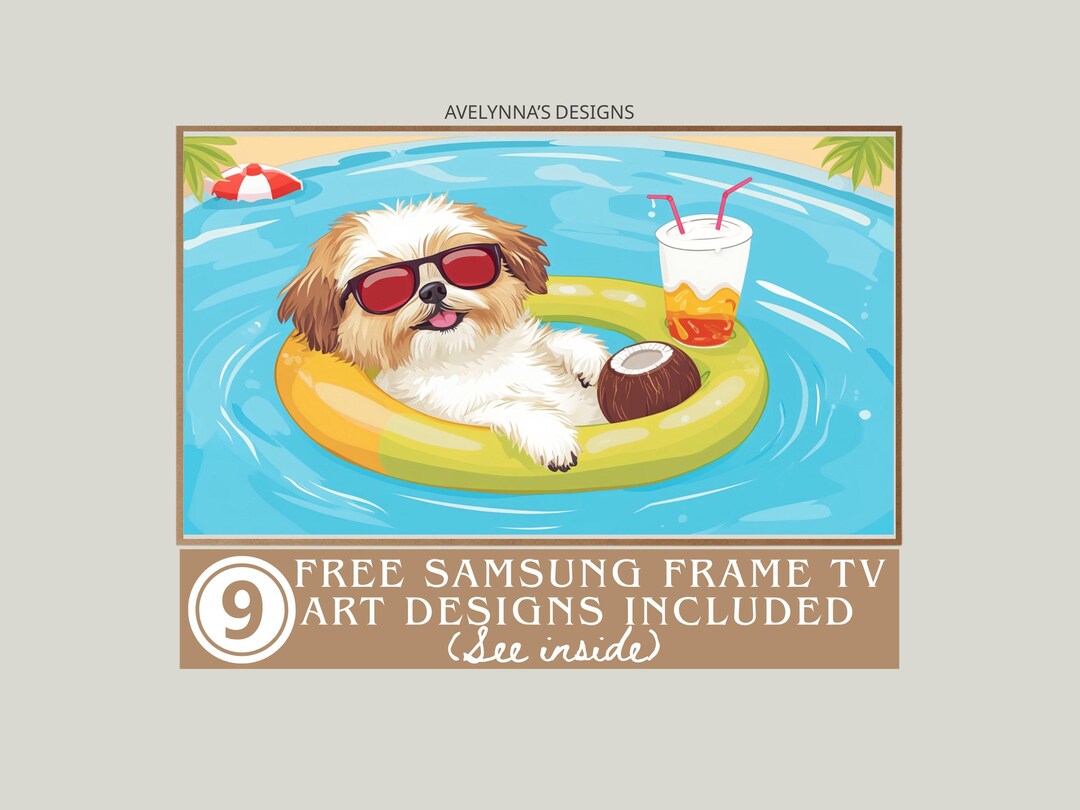 Samsung Art Dog Frames, Samsung Frame Tv Dog Art, Tv Art Dogs, Shih Tzu ...