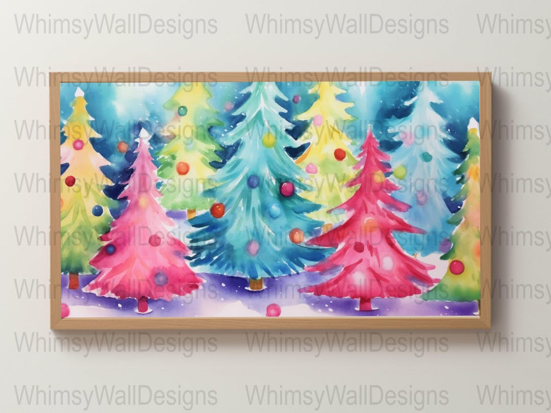 Christmas Tree Frame TV Art, Holiday Wall Art for Frame TV, Christmas ...