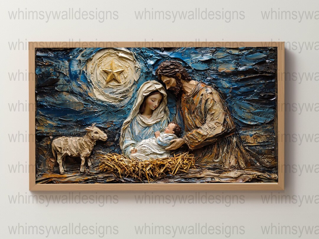 Nativity Scene Samsung Frame TV Art, Framed TV Art Nativity Decor ...