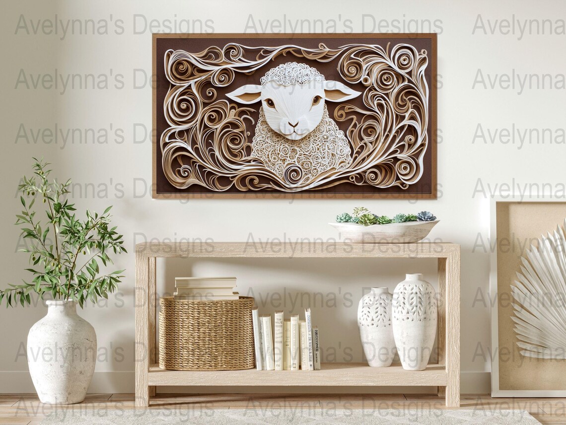 3D Paper Cut Art Sheep Design, Intricate Lamb Artwork, Easter Themed ...