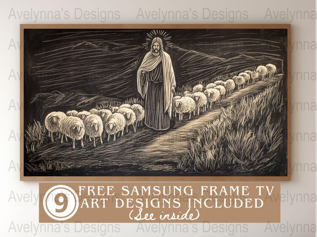 Jesus Chalk Art Easter Chalkboard Style Samsung Frame TV Art, Christian ...
