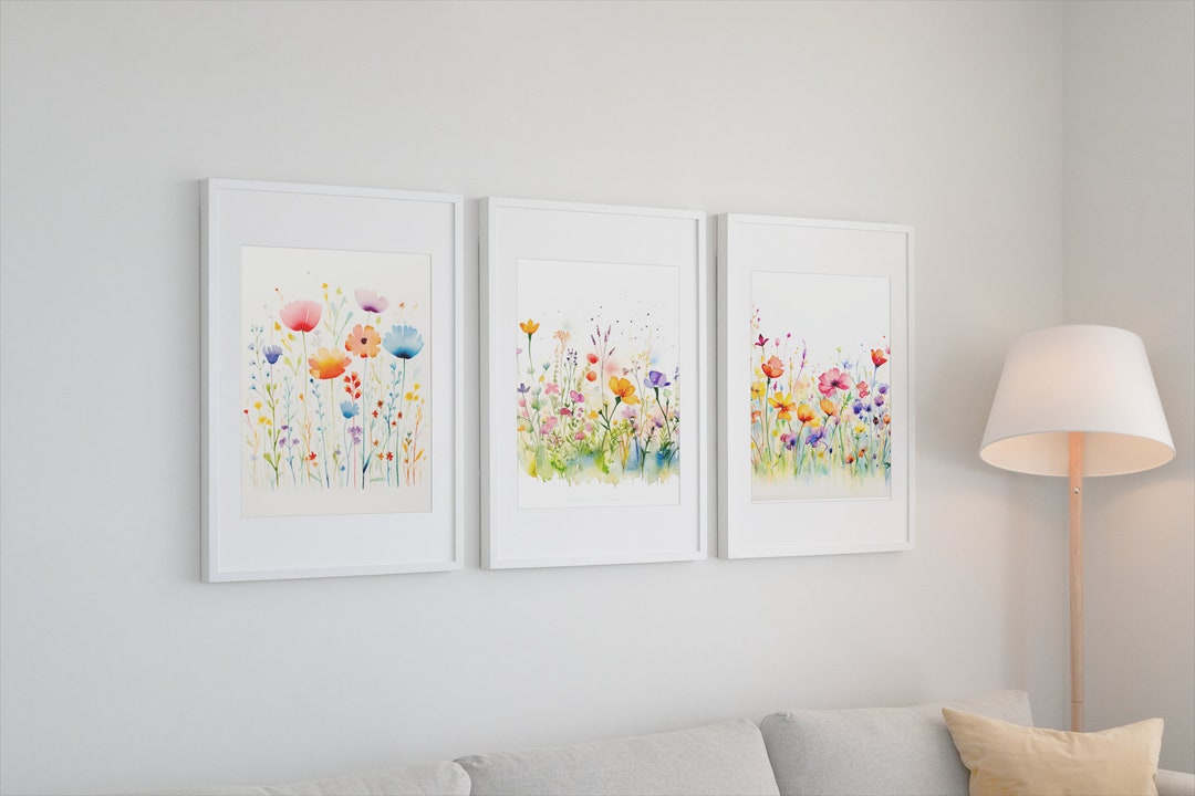 Digital Wall Art Simple Colorful Flowers. Downloadable Art. Printable ...