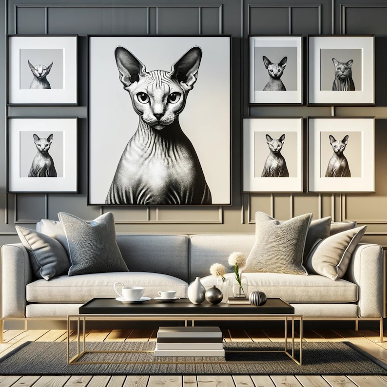 100 Cat Digital Art, Digital Wall Art, Digital Cat Art, Digital Print ...