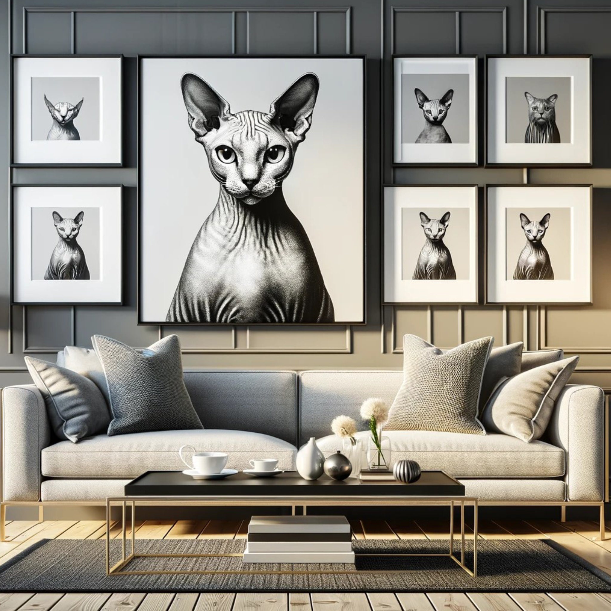 100 Cat Digital Art, Digital Wall Art, Digital Cat Art, Digital Print ...
